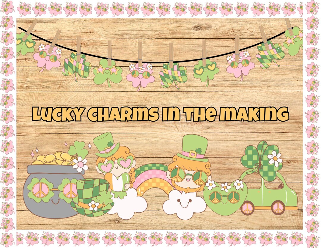 St Patrick's Day Board Kit - Pot of Gold, Shamrocks, Rainbow & Clover ...
