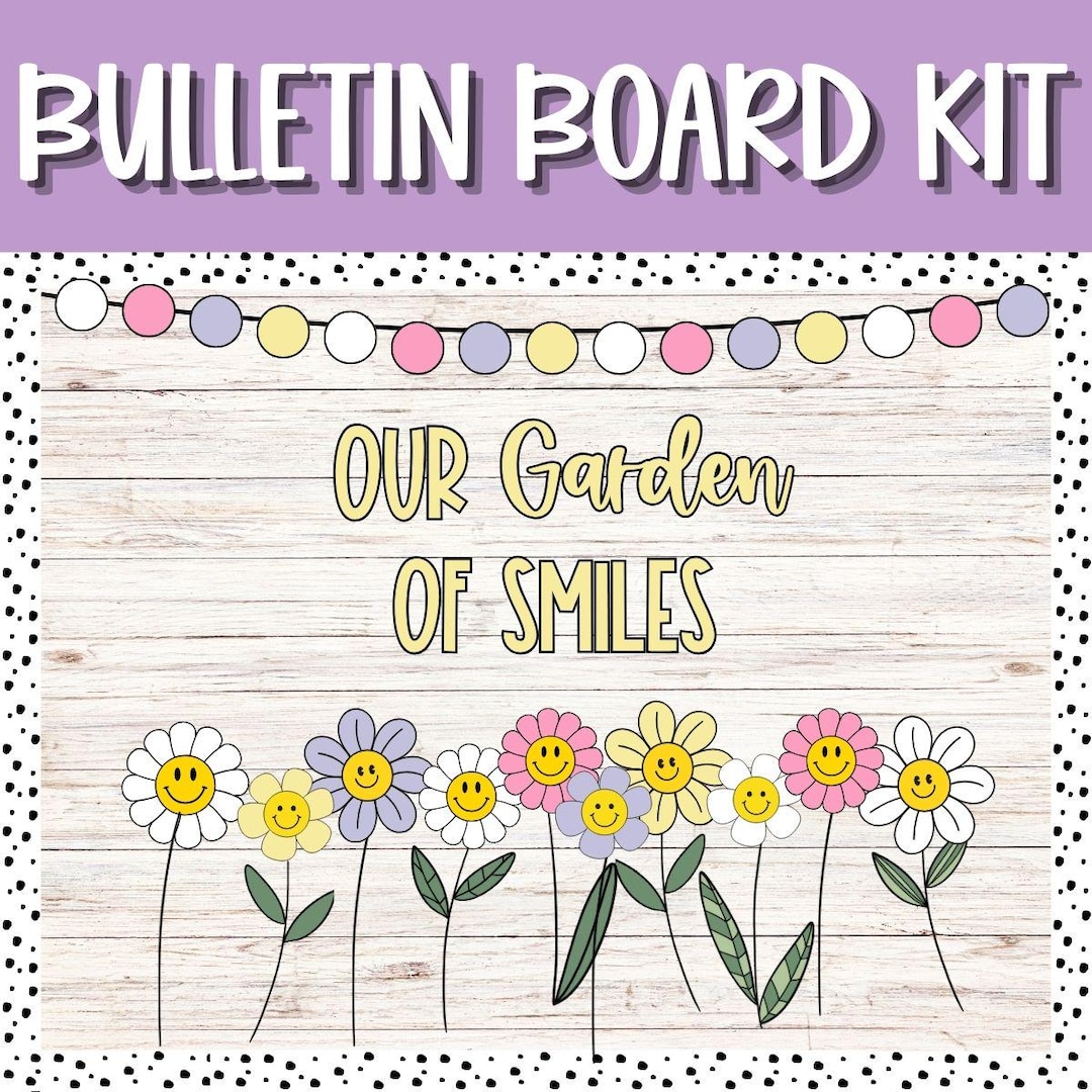 Smiley Face Flower Bulletin Board Kit: Classroom Photo Display (PDF) - Etsy