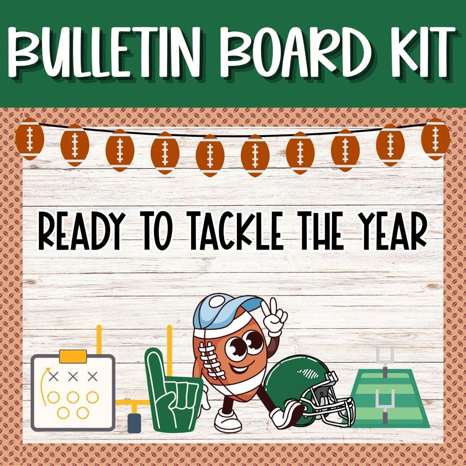 Football Classroom Bulletin Board Kit: Sports Theme Decor (printable ...