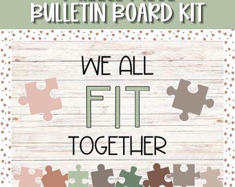 Puzzle Pieces Classroom Board | Printable Bulletin Board Kit | We Are ...