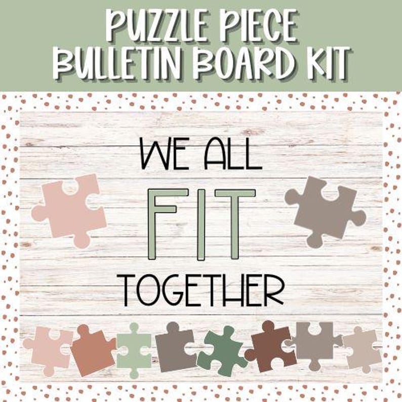 Puzzle Piece Bulletin Board Kit: Classroom Community Decor (PDF) - Etsy