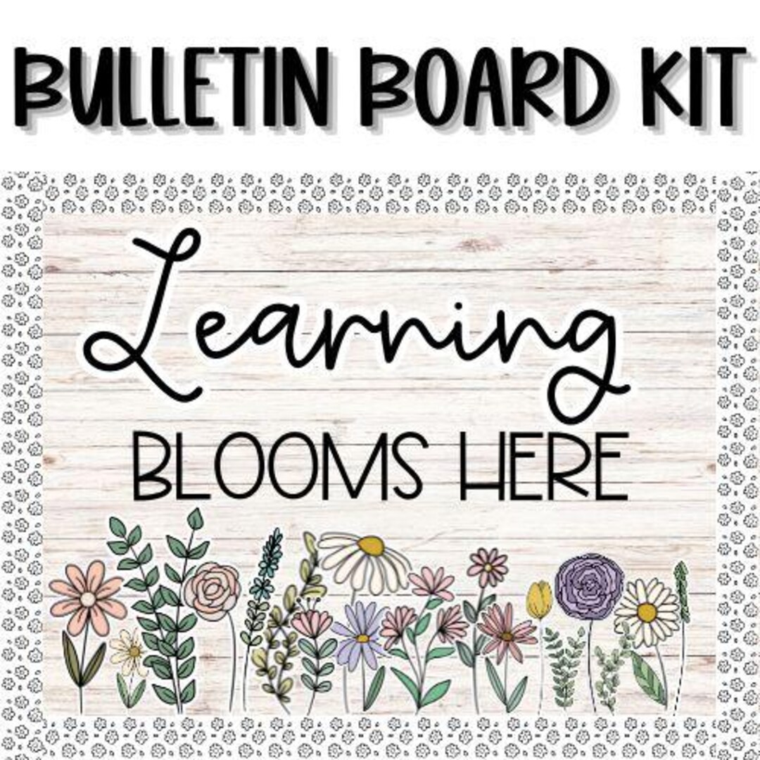 Learning Blooms Here Bulletin Board Kit | Wildflower Classroom Decor - Etsy