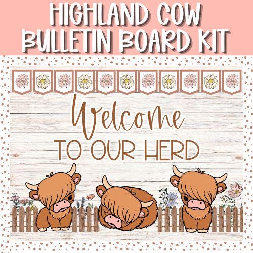 Highland Cow Welcome Bulletin Board Kit | “welcome to Our Herd ...