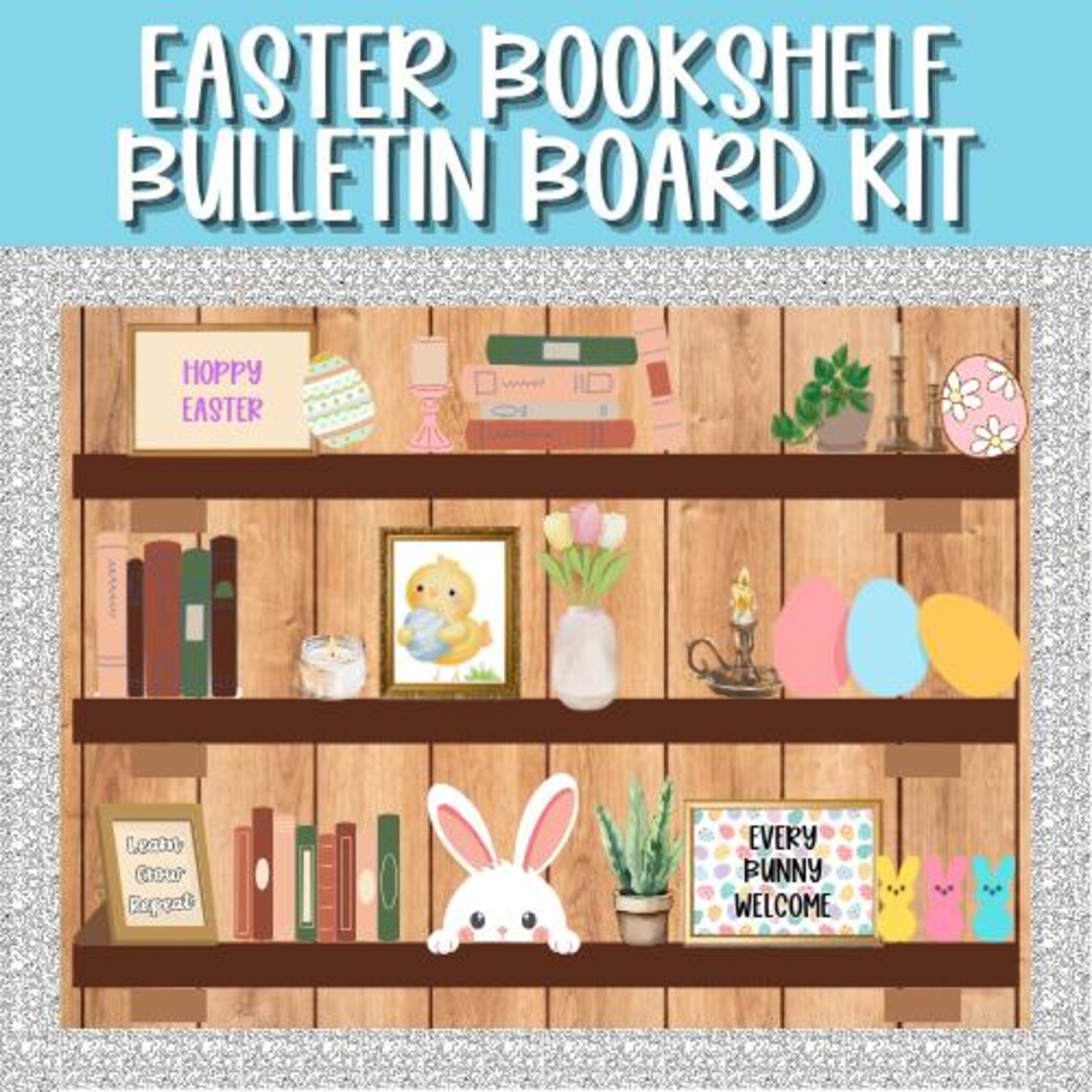 Easter Bookshelf Bulletin Board Kit | Spring Classroom Decor ...