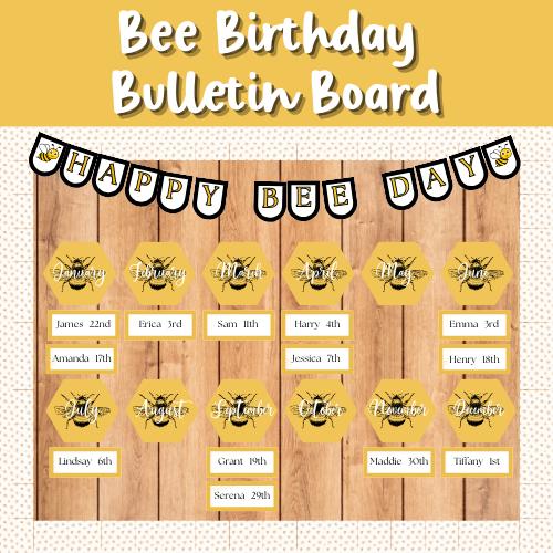 Bee Birthday Bulletin Board Kit: Printable Classroom Decor (PDF & PNG ...