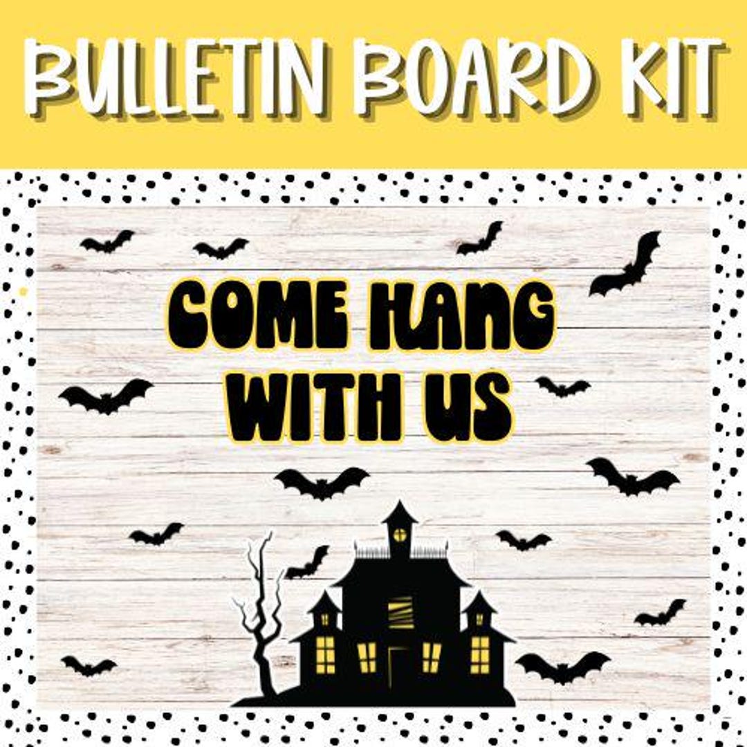 Halloween Bulletin Board Kit: Haunted House & Bats Classroom Decor ...