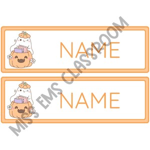 Editable Fall Halloween Name Tags: Classroom Desk Decor (PDF) - Etsy
