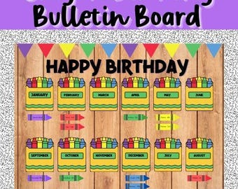 Crayon Birthday Bulletin Board Kit || Birthday Display Bulletin Boards ...
