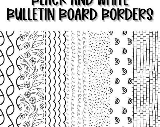 Black and White Bulletin Board Borders, Botanical Classroom Borders ...