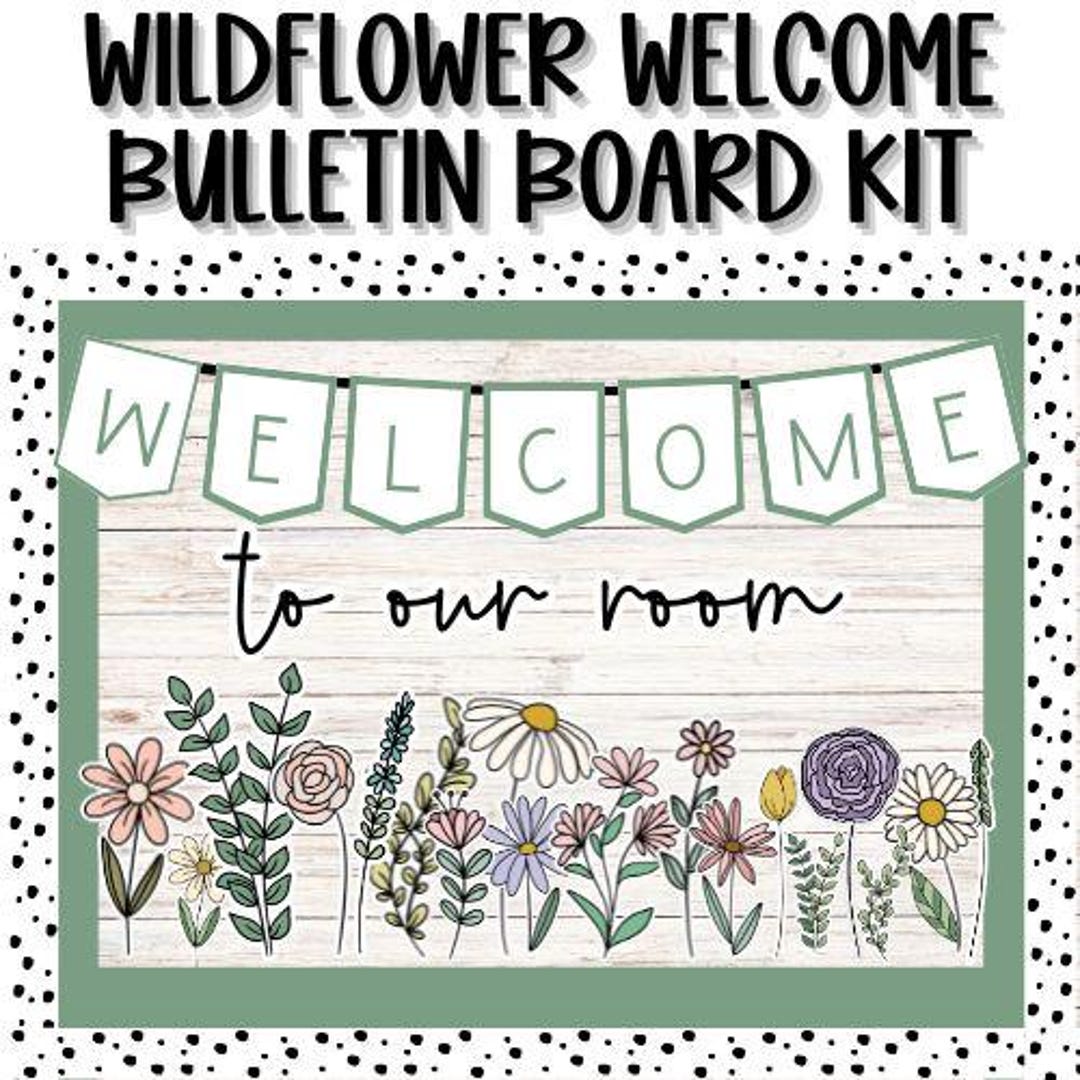 Wildflower Welcome Bulletin Board Kit: Pastel Classroom Decor (digital ...