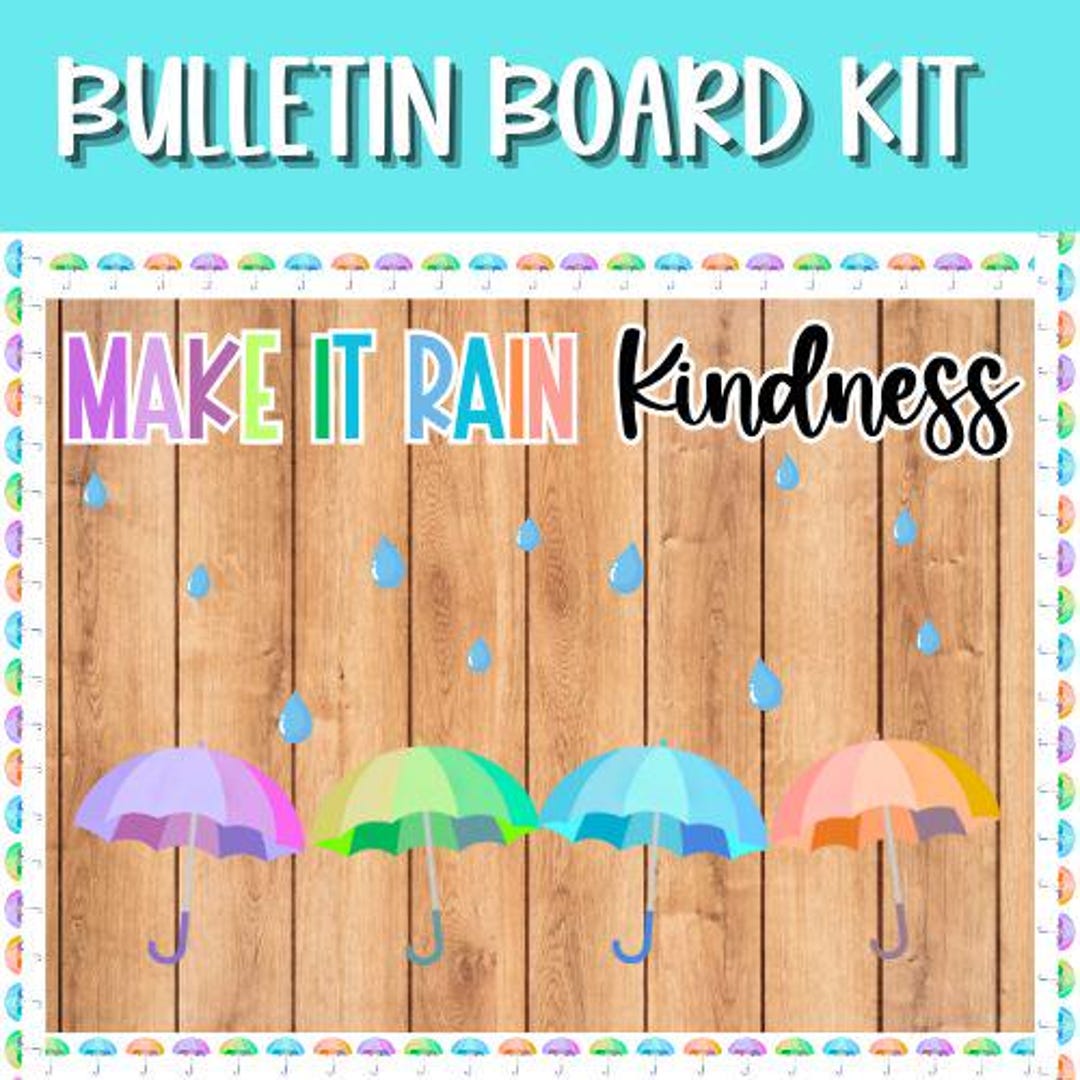 Make It Rain Kindness Bulletin Board Kit | Umbrella Kindness Board ...