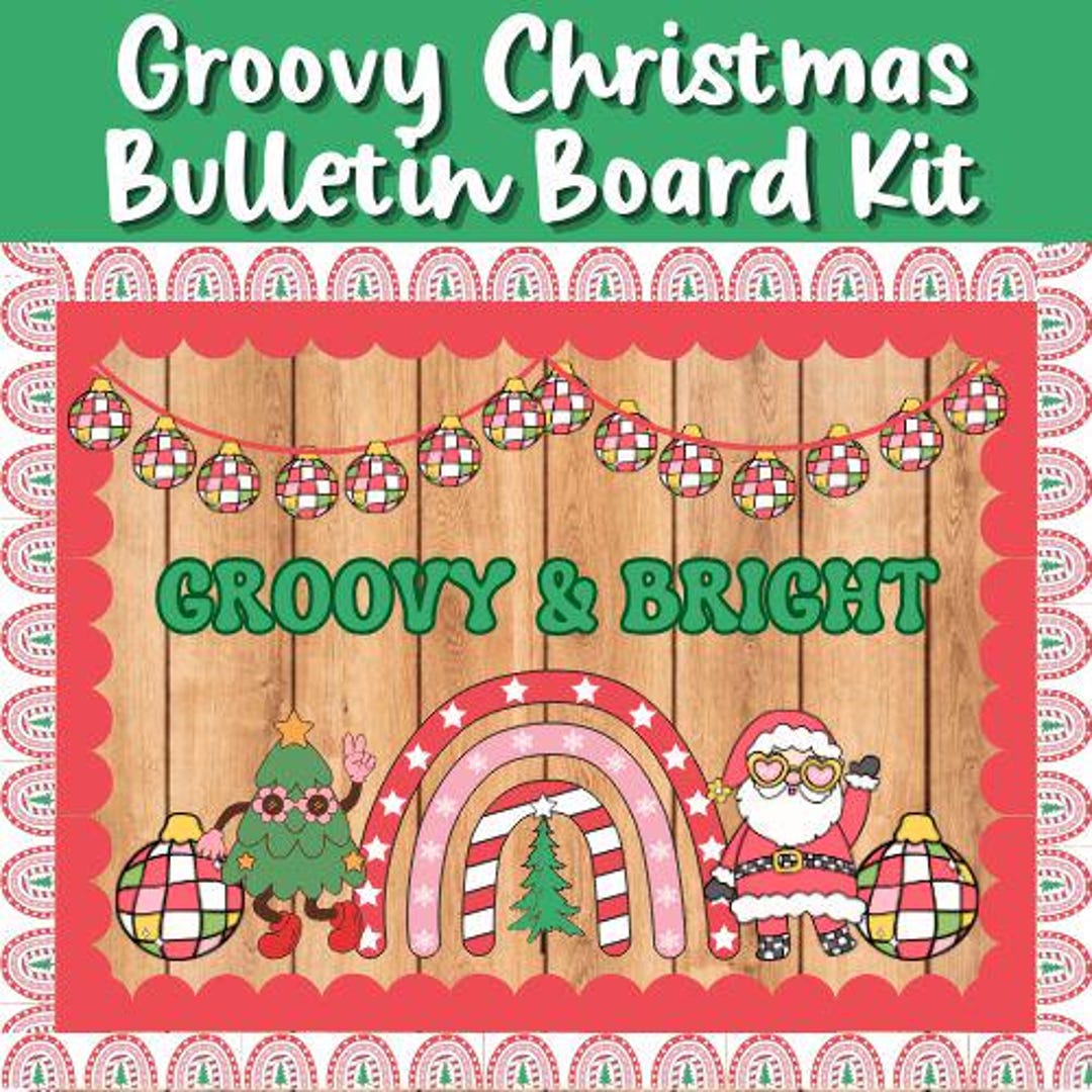 Groovy Christmas Bulletin Board Kit: Retro Classroom Decor (PDF) - Etsy