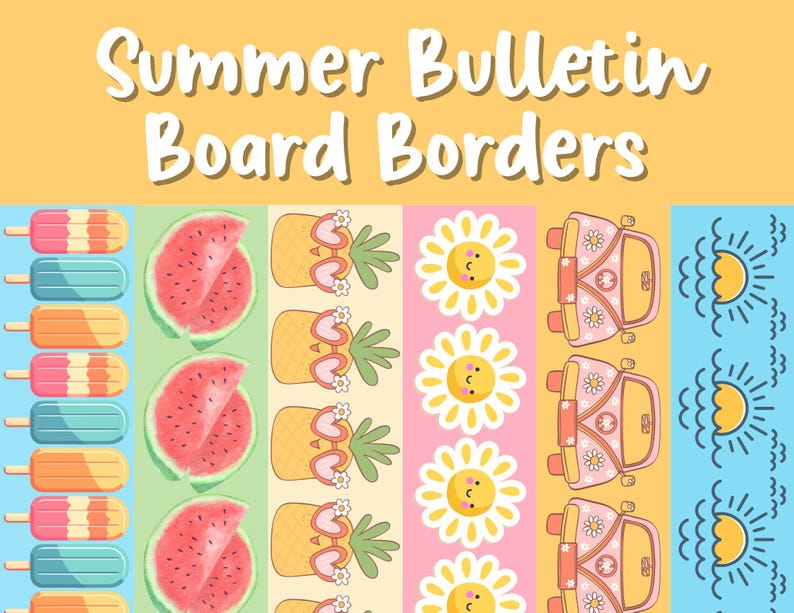 Summer Bulletin Board Borders - Etsy