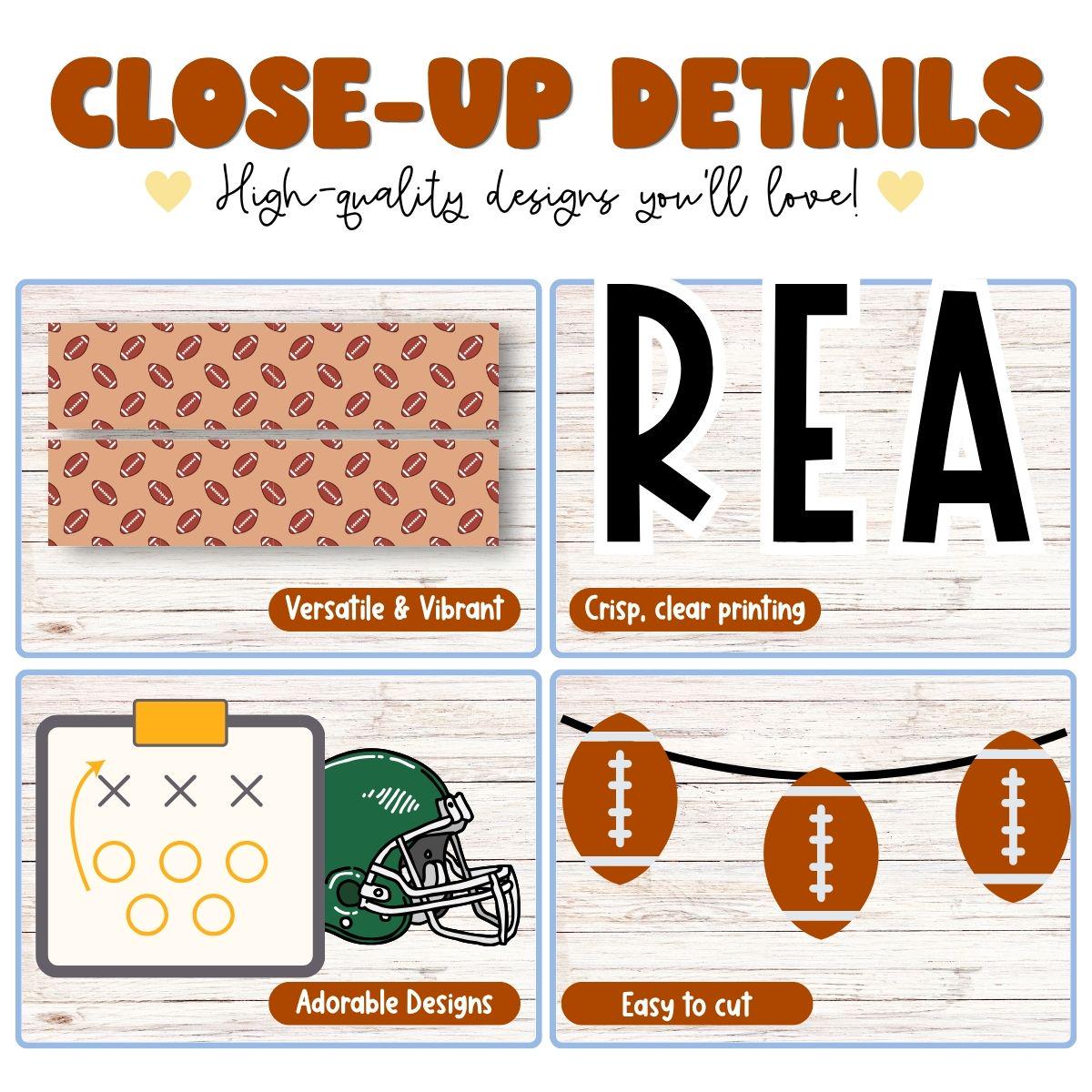 Football Classroom Bulletin Board Kit: Sports Theme Decor (printable ...