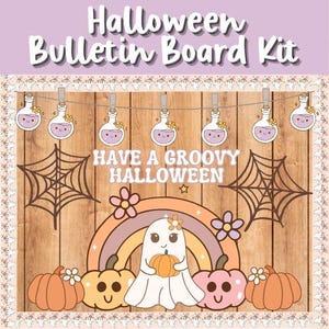 Groovy Halloween Bulletin Board Kit: Retro Classroom Decor (digital ...