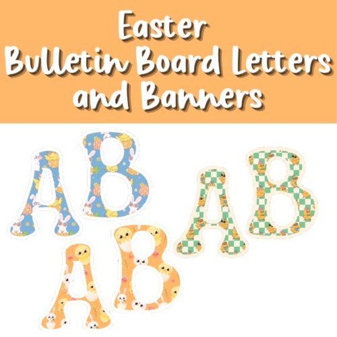 Easter Bulletin Board Letters & Banners Spring Classroom Decor Pastel ...