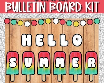 Hello Summer Popsicle Theme Bulletin Board Kit, Digital Download ...
