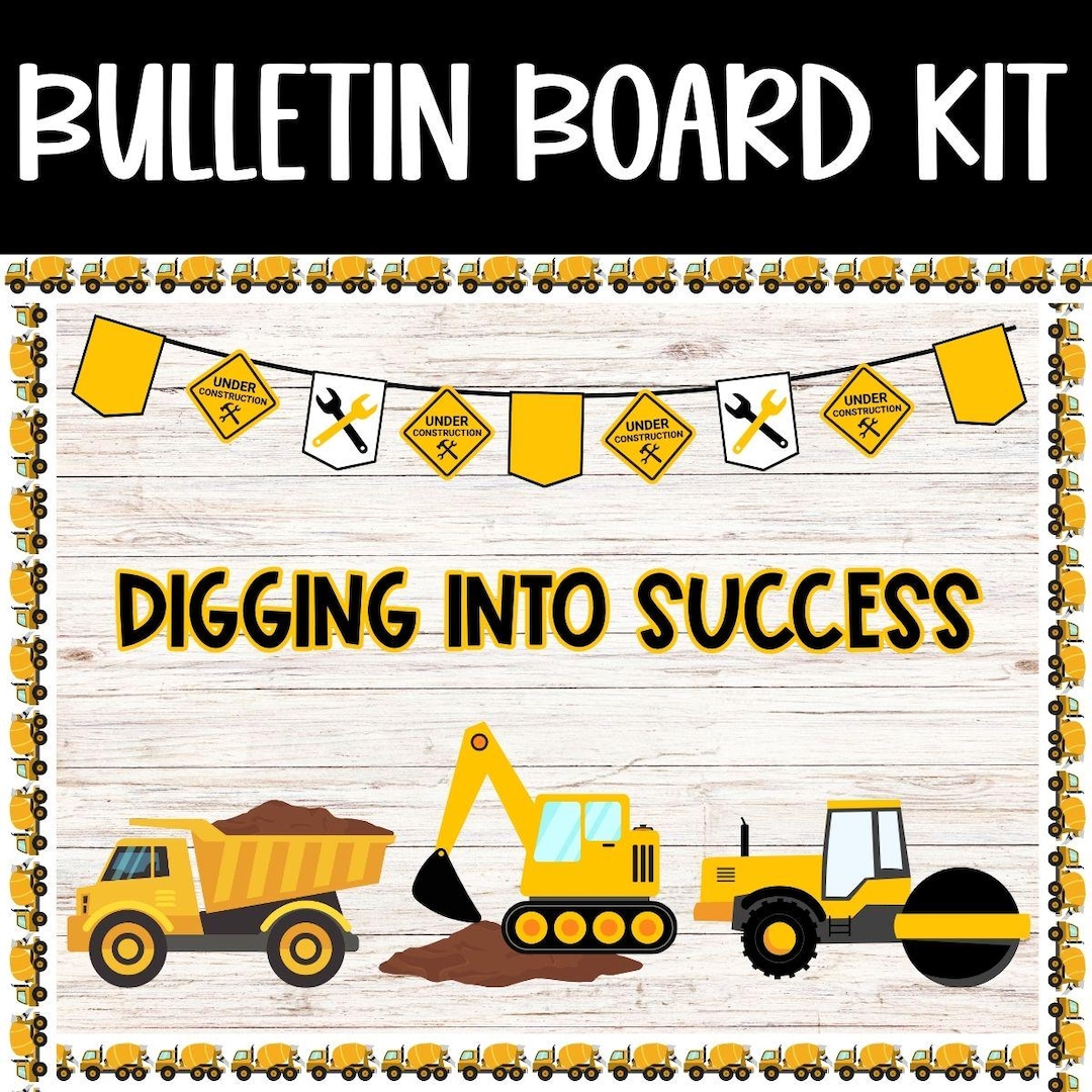Construction Theme Bulletin Board Kit: Classroom Decor (digital ...