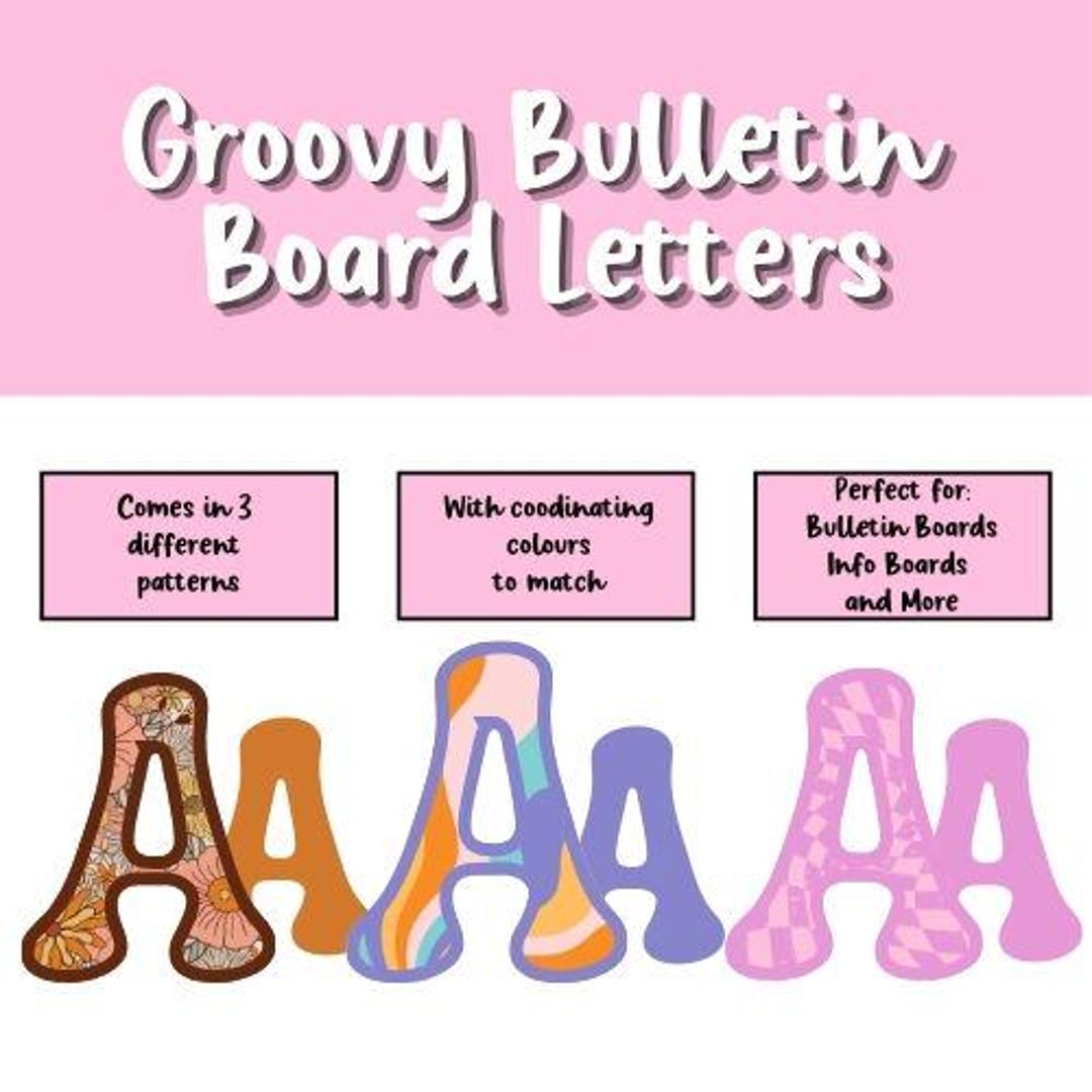 Bulletin Board Letters Digital Download 3 Patters Matching Solid ...