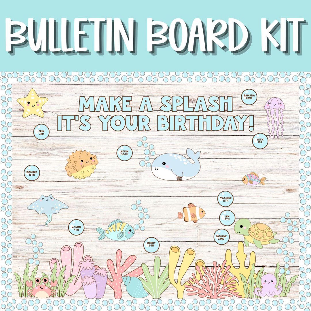 Underwater Birthday Bulletin Board Kit: Ocean Classroom Decor (PDF) - Etsy