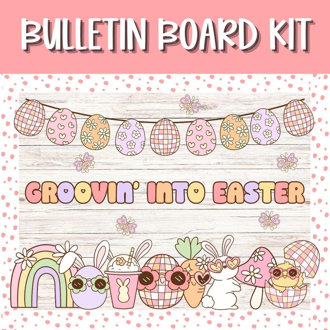 Groovin' Into Easter Bulletin Board Kit - Etsy