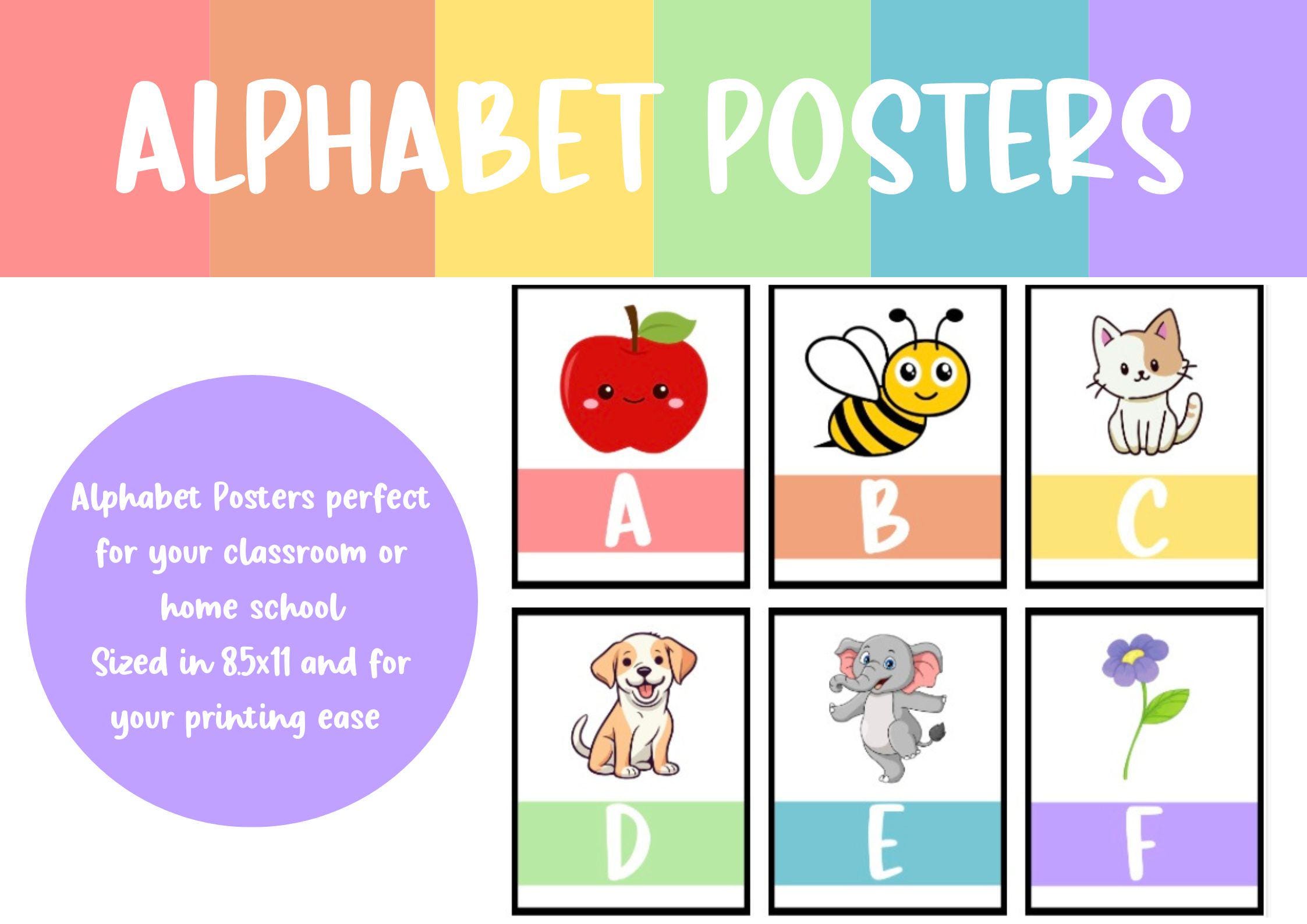 Alphabet Posters for Classroom | Printable ABC Wall Art | Fun ...