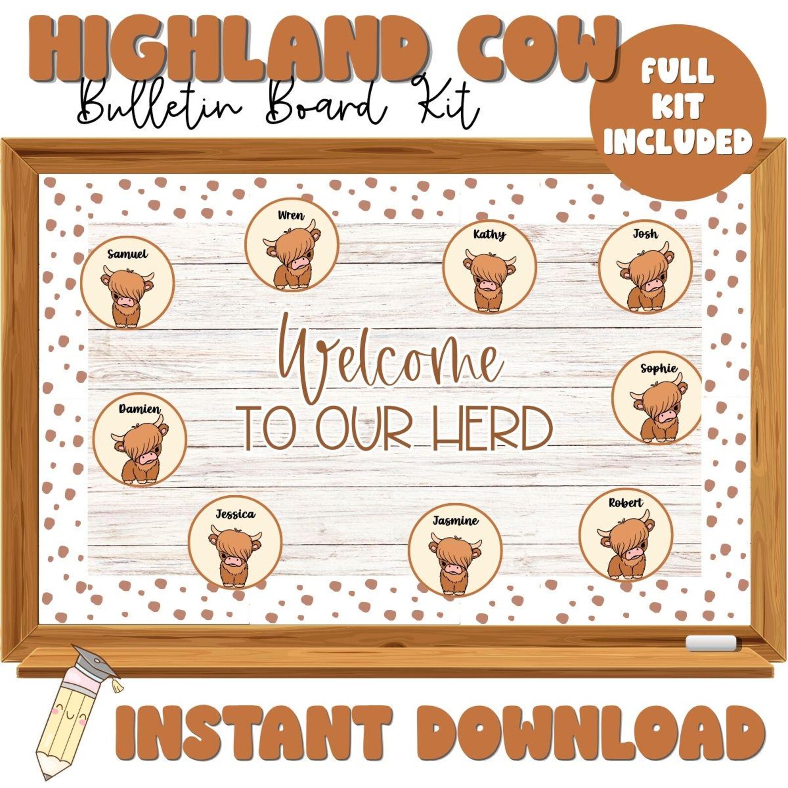 Highland Cow Welcome Bulletin Board Kit | “welcome to Our Herd ...