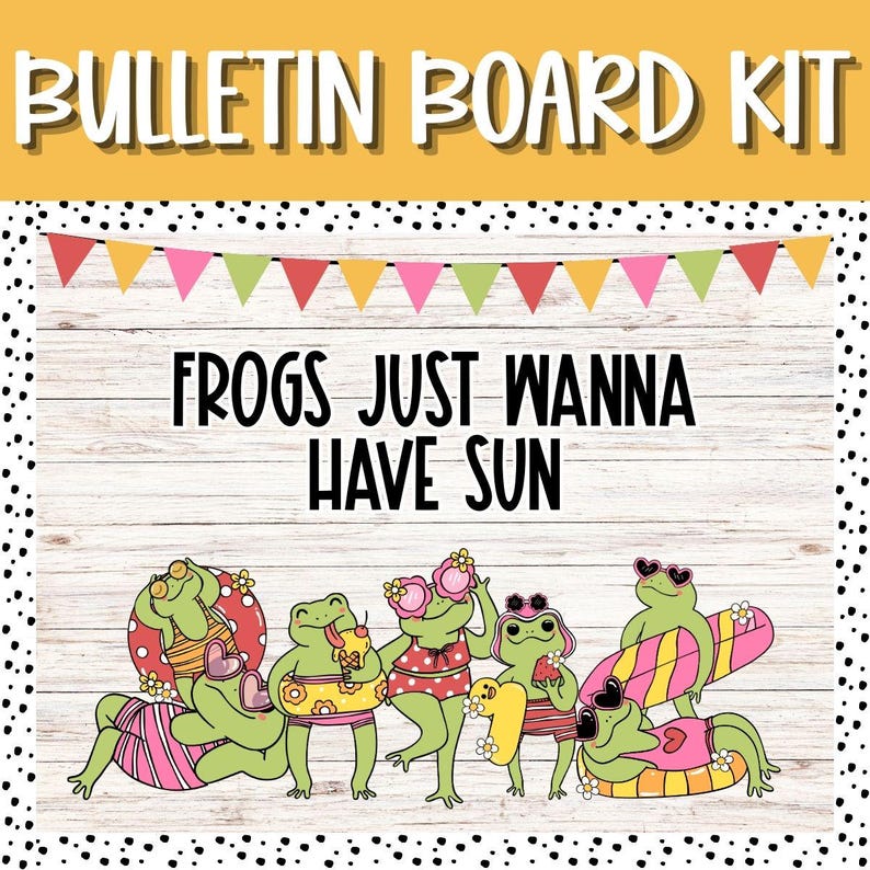 Summer Frog Bulletin Board Kit: Classroom Decor (PDF) - Etsy
