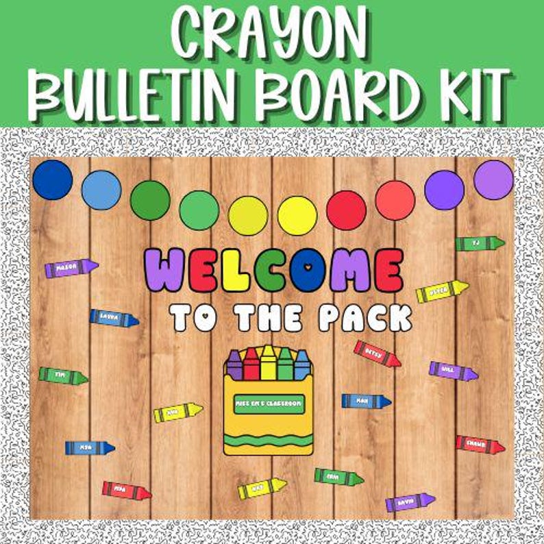 Crayon Bulletin Board Kit: Welcome to the Pack, Classroom Decor ...