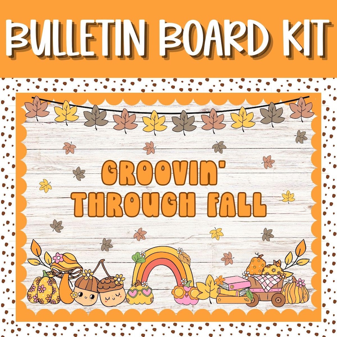 Groovy Fall Bulletin Board Kit: Retro Classroom Decor - Etsy