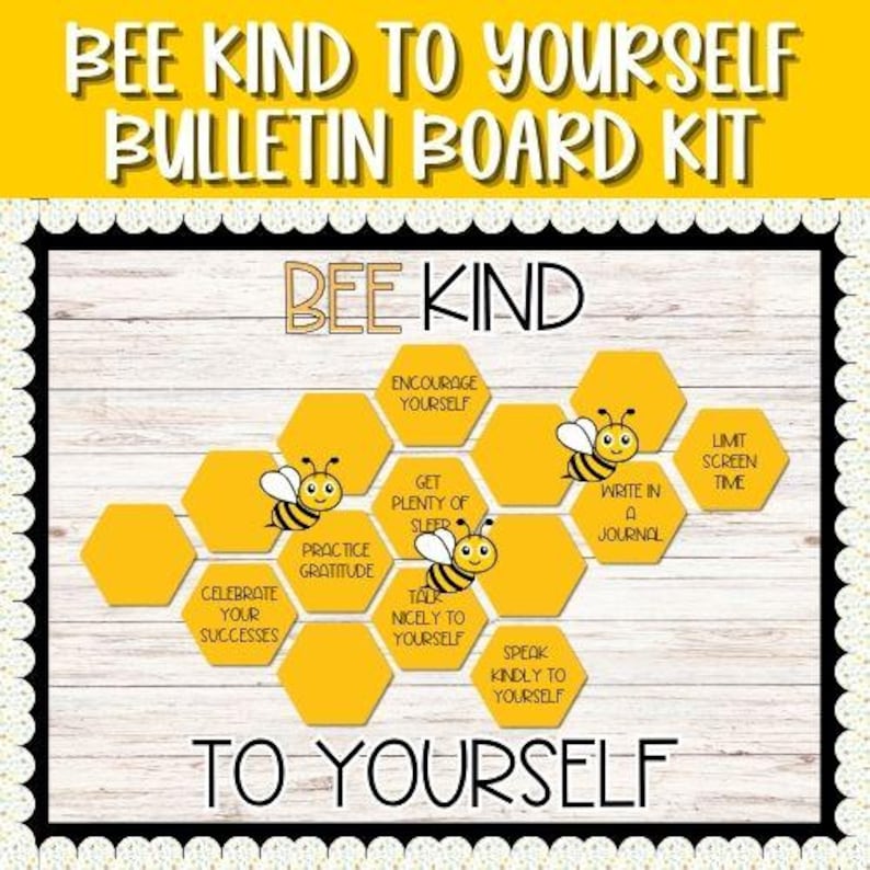 Bee Kind to Yourself - Honeycomb Bulletin Board Kit - Etsy