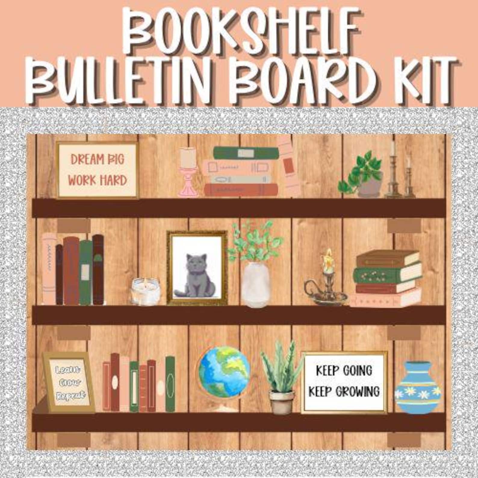 Bookshelf Bulletin Board Kit | Classroom Library Decor - Etsy
