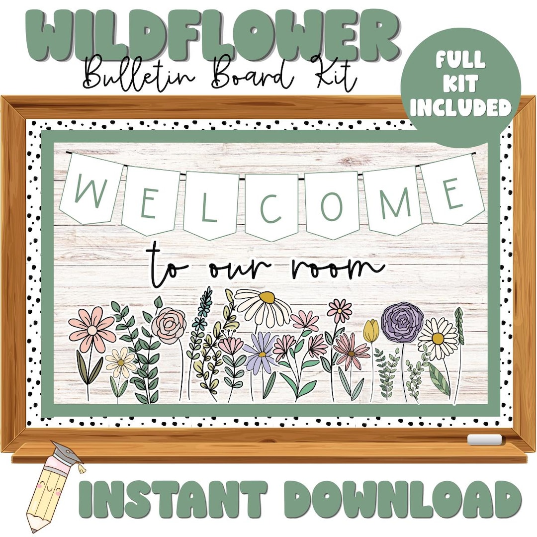 Wildflower Welcome Bulletin Board Kit: Pastel Classroom Decor (digital ...