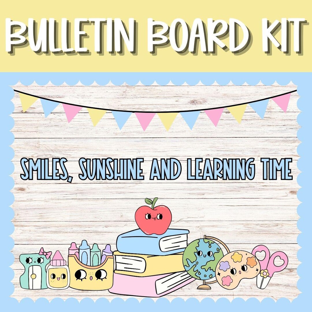Back to School Bulletin Board Kit: Smiles, Sunshine & Learning ...