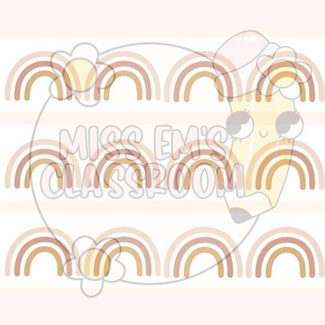 Neutral Rainbow Birthday Bulletin Board Kit: Boho Classroom Decor ...