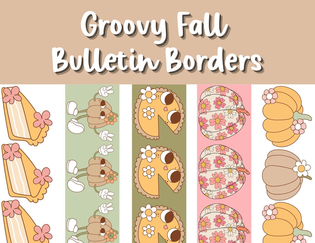Fall Groovy Bulletin Board Borders - Etsy