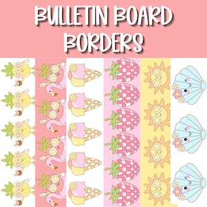 Groovy Summer Bulletin Board Borders | Printable Classroom Decor ...