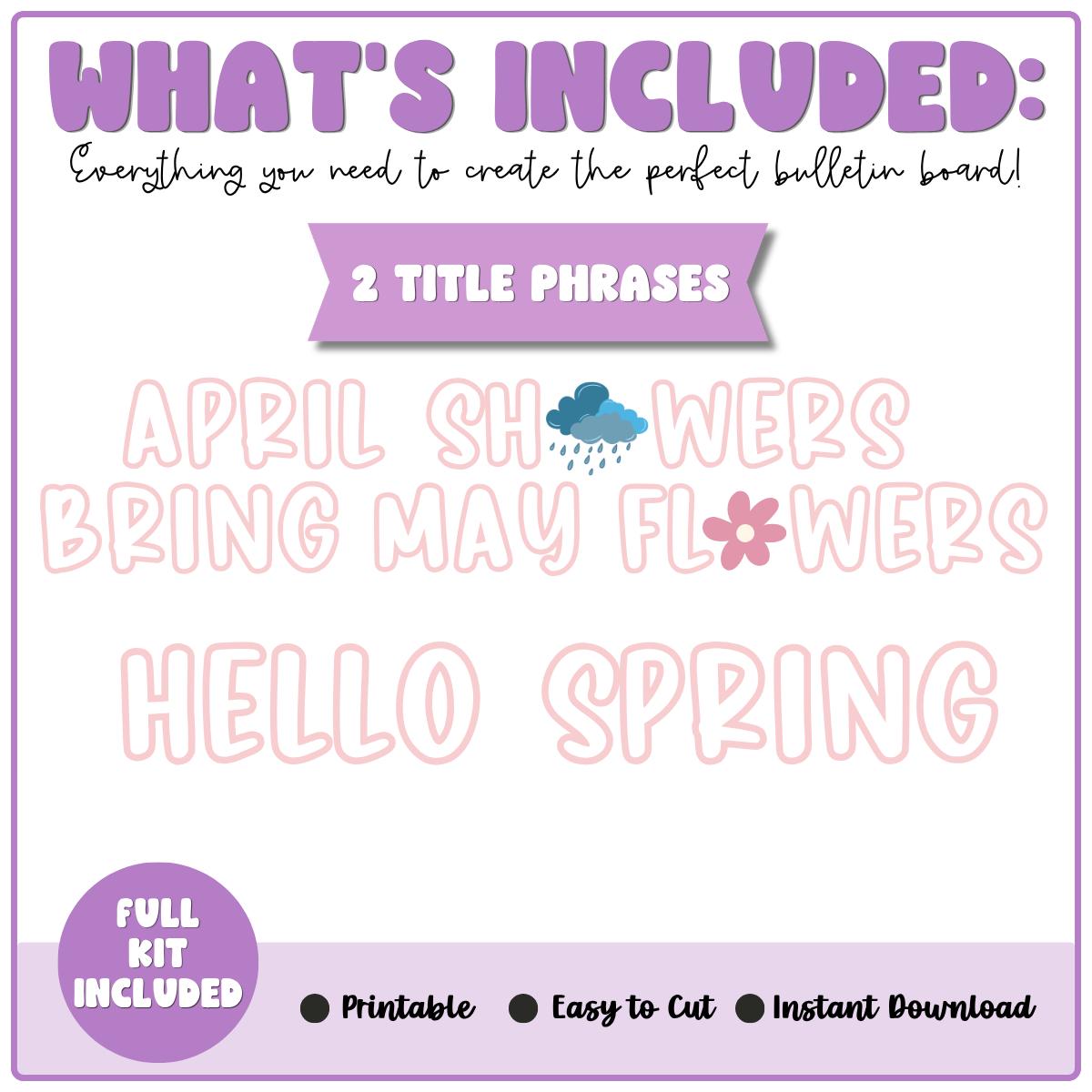 April Showers Bring May Flowers Bulletin Board Kit - Etsy