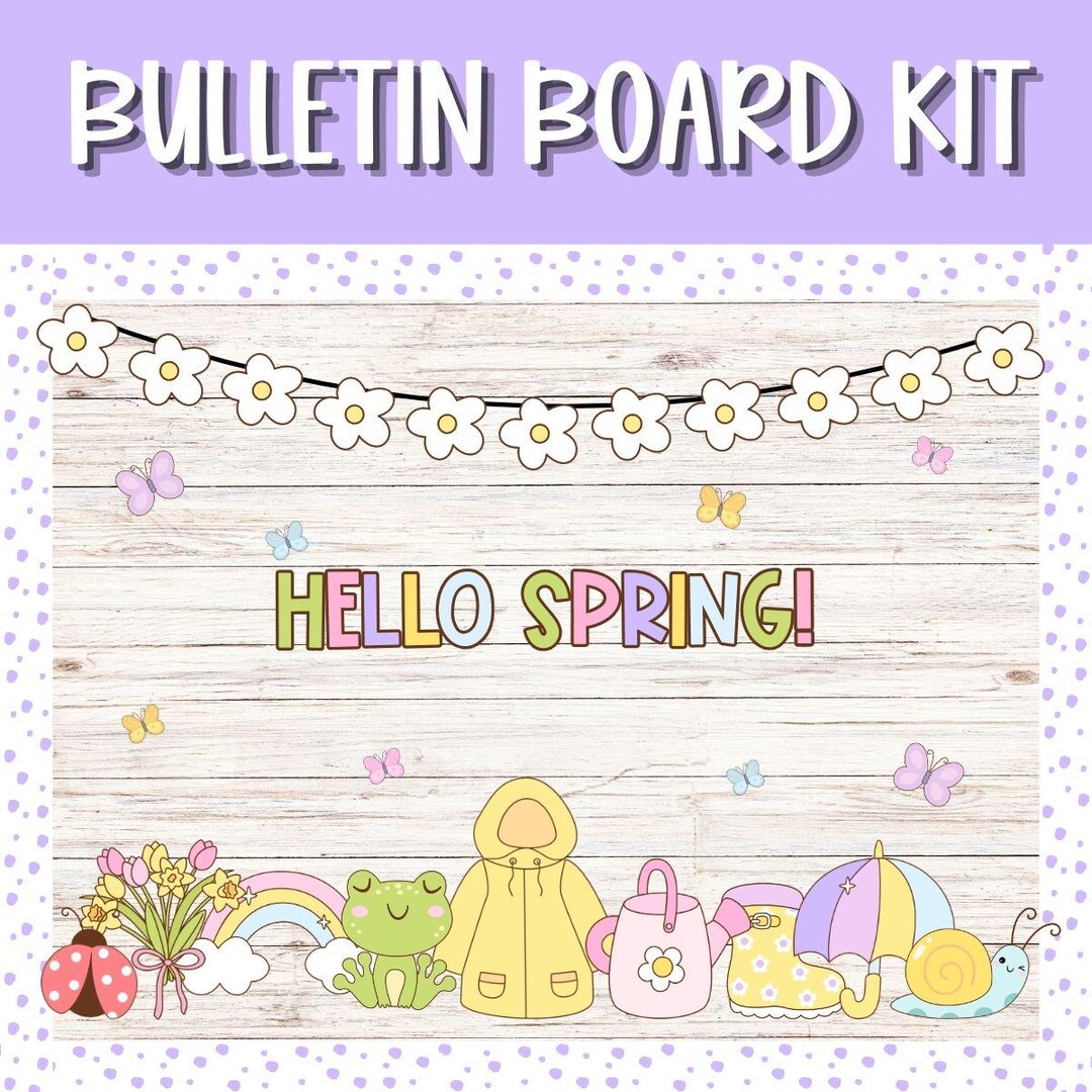 Hello Spring Bulletin Board Kit - Etsy