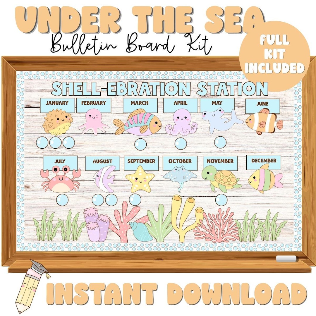 Under the Sea Birthday Bulletin Board Kit: Ocean Classroom Decor ...