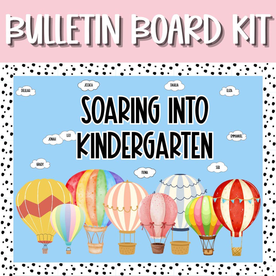 Hot Air Balloon Bulletin Board Kit: Soaring Into Kindergarten Decor ...