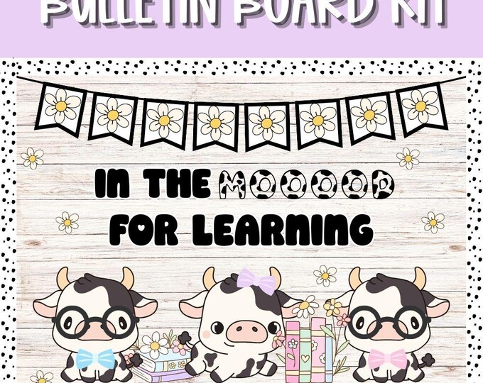 Farm Animals Bulletin Board Kit, Farm Decor | Cows Bulletin Board ...