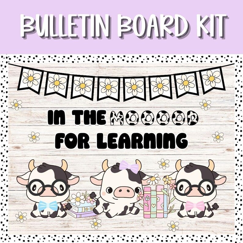 Cow Classroom Bulletin Board Kit: Farm Theme Decor (PDF) - Etsy