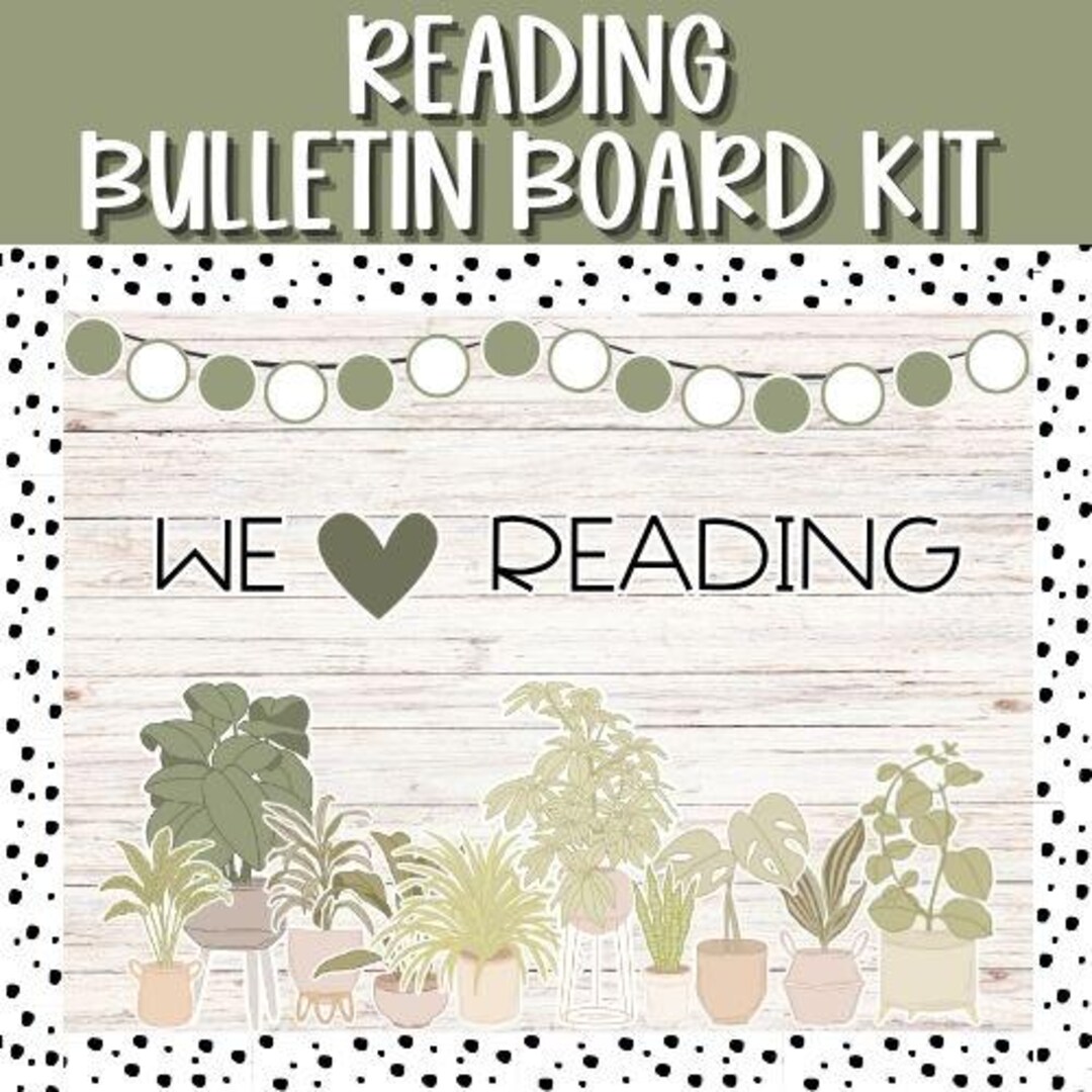 We Love Reading Bulletin Board Kit | Plant-themed Classroom Decor ...