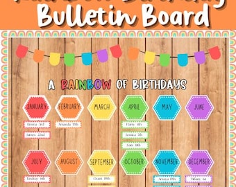 Birthday Bulletin Board | Ocean Rainbow | Classroom Decor - Etsy