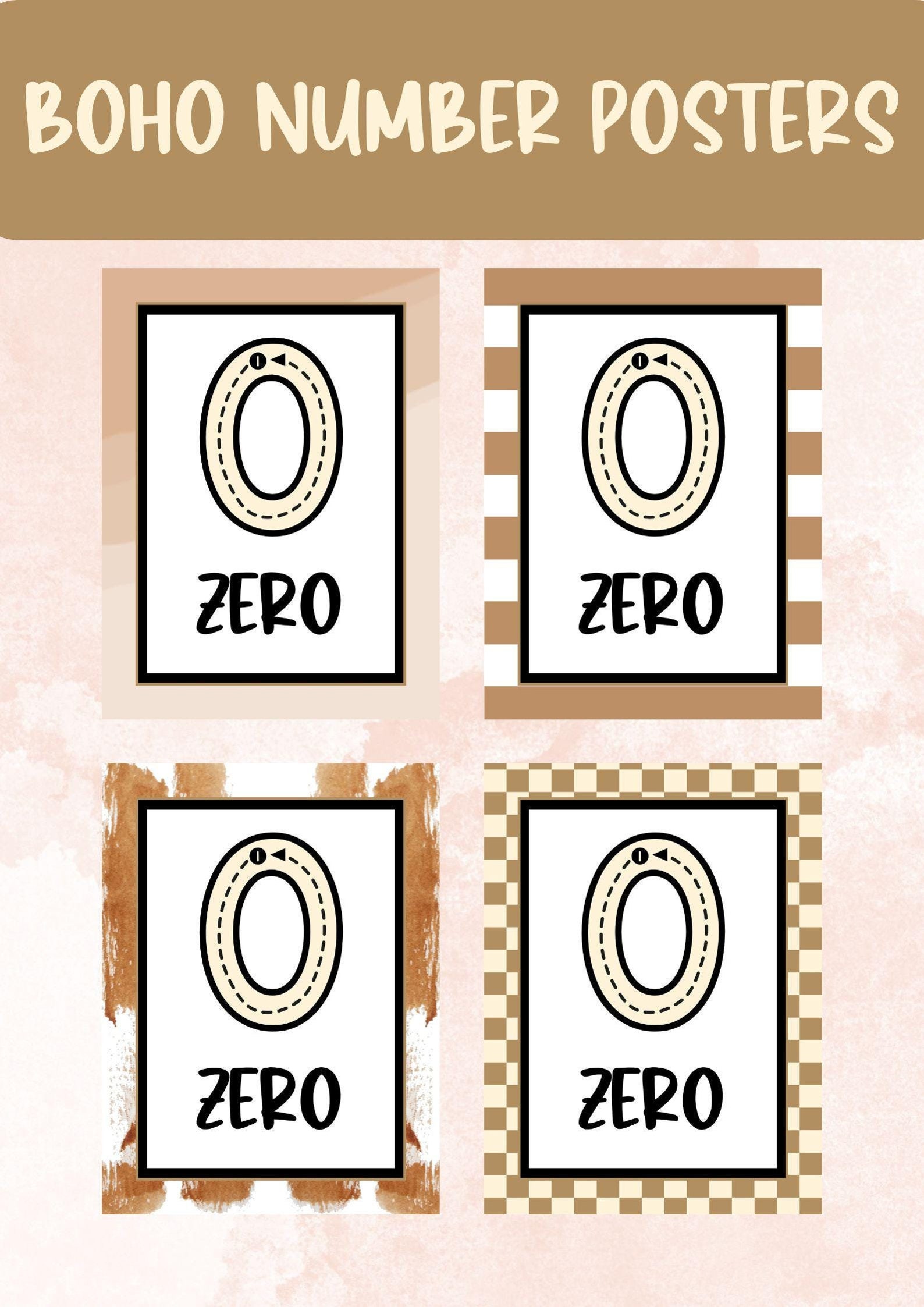 Boho Number Posters for Classroom | Printable Aesthetic Math Decor ...