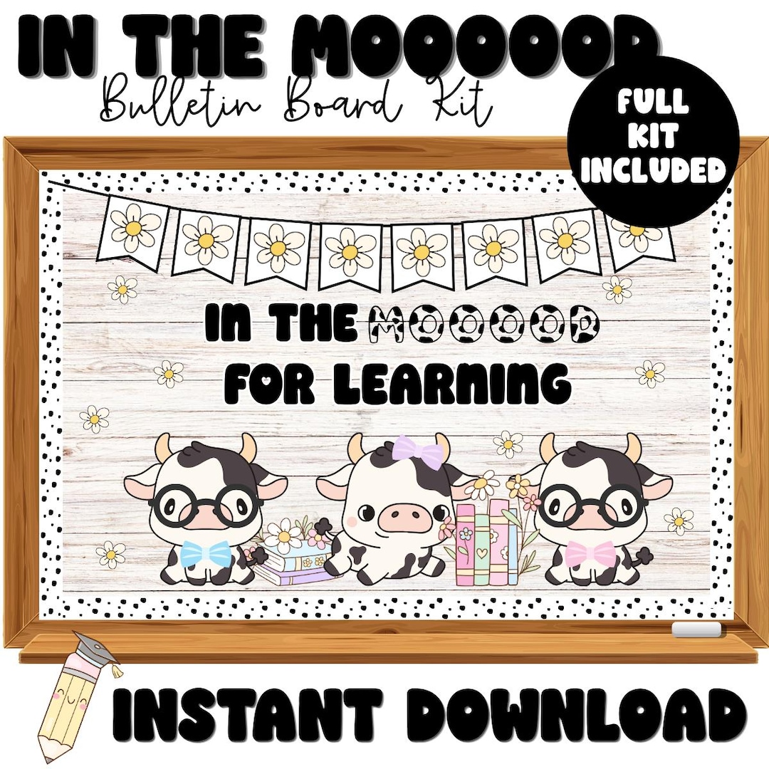 Cow Classroom Bulletin Board Kit: Farm Theme Decor (PDF) - Etsy