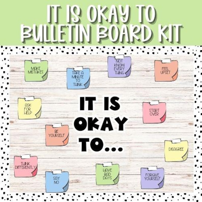 It is Okay To… Bulletin Board Kit | Mental Health & Growth Mindset ...