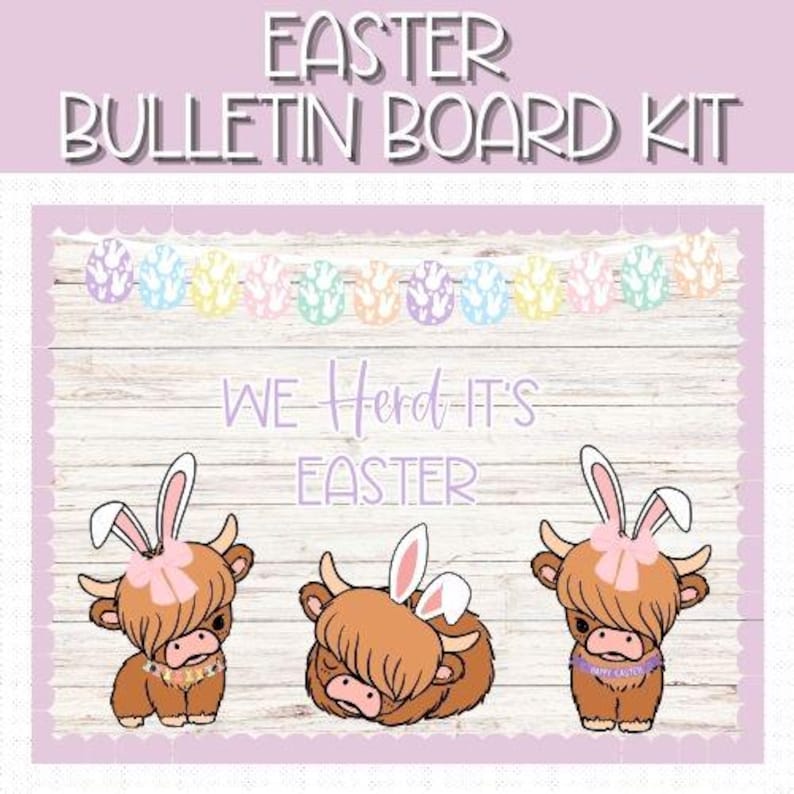 We Herd It’s Easter Bulletin Board Kit | Spring Classroom Decor | Farm ...