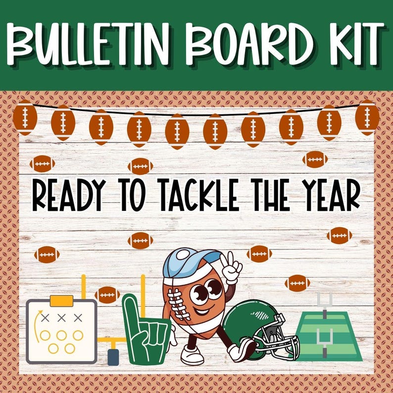 Football Classroom Bulletin Board Kit: Sports Theme Decor (printable ...